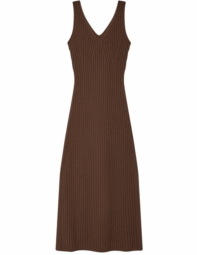 Ribbed Midi Dress | Umber - Est8te